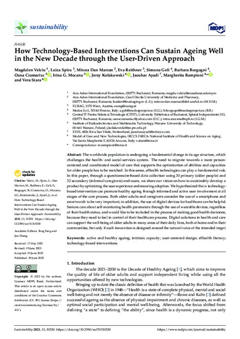 pdf user driven tech for healthy ageing