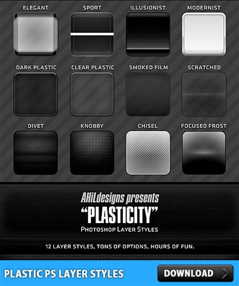 plastic ps layer styles download psd
