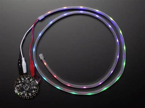 Adafruit Neopixel Led Strip W Alligator Clips 30 Ledsmeter 1 Meter Black Adafruit