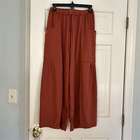 Red Orange Halara Pants Wide Leg And Flowy Fits More Depop
