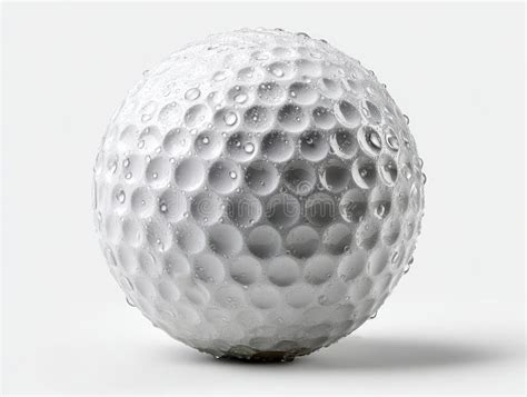 Centrally Placed Gray Or Off White Golf Ball With Textured Dimples