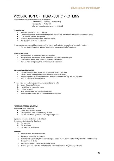 Biomedical Technology Full Notes Biol3052 Biomedical Technology Southampton Thinkswap
