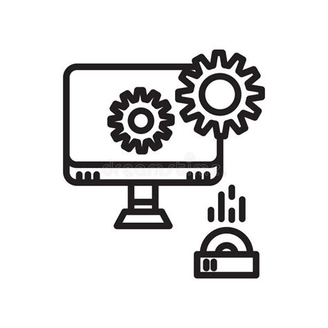 Signe Et Symbole De Vecteur Dicône De Logiciel Disolement Sur Le