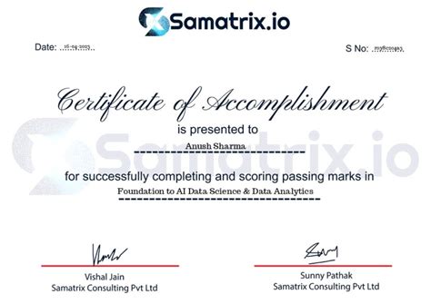 Certificate Certificateofcompletion Dataanalytics Datascience