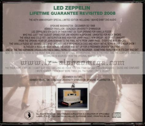 Led Zeppelin Live — Lifetime Guarantee Revisited