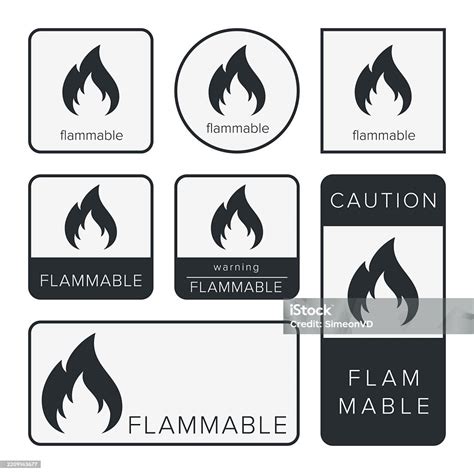 Flammable Symbol Packaging Symbol Sign And Label Indicating That The