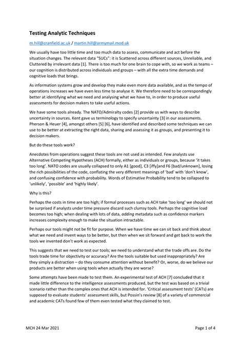 Pdf Testing Analytic Techniques