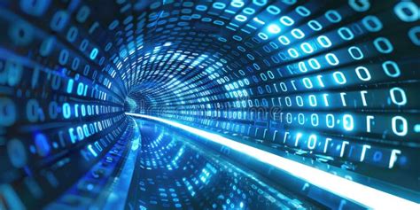 Binary Code Tunnel With Digital Elements Abstract Art Digital Image Aig49 Stock Illustration