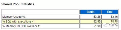 1 shared pool statistic oracle awr 报告全解析