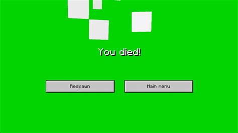 You Died Minecraft Death Green Screen Chroma Key Effect