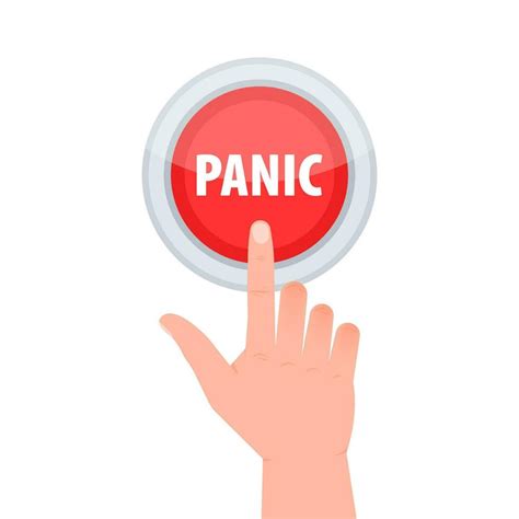 Red Button With Help Text Panic Hand Pressing Panic Button 37038521