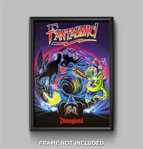 Fantasmic Disneyland Attraction Poster Print Fantasmic Sorceror Mickey