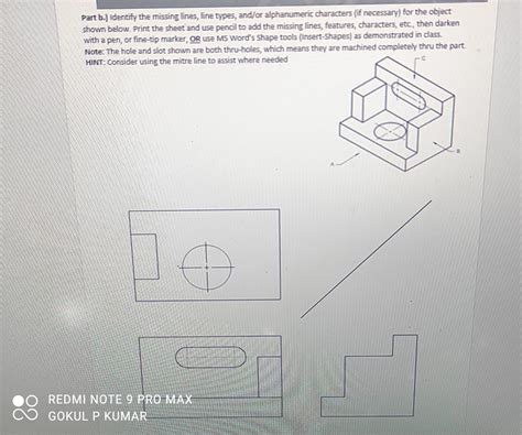 Solved Part B Identify The Missing Lines Line Types Chegg