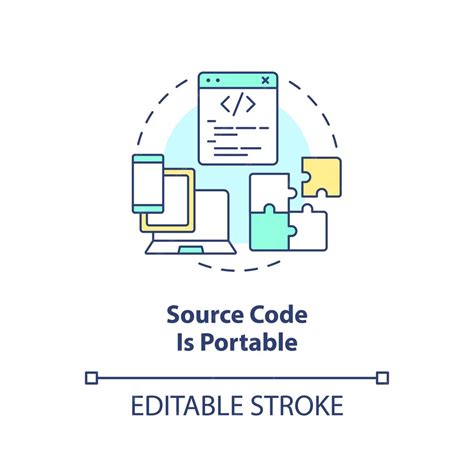 Premium Vector Source Code Portability Concept Icon