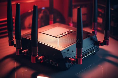 Router With Multiple Antennas Symbolizing Network Connectivity Generative Ai Stock Image