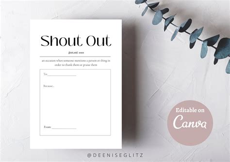 DEFINITION Shout Out Cards, Staff Appreciation, for Staff, Co-workers, Employees, Students or ...