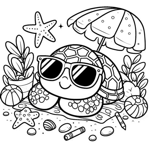 Girl Turtle Coloring Page