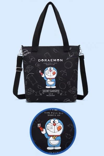 Doraemon Canvas Shouldersling Bag Black Womens Fashion Bags