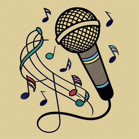 Premium Vector Colorful Microphone Clipart Vector Illustration