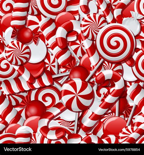 Red And White Candy Seamless Pattern Royalty Free Vector Vectorstock