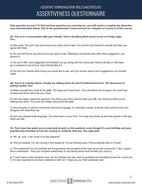 Acmc Assertiveness Questionnaire Pdf