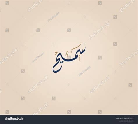 Sameeh Name Arabic Diwani Calligraphy Means Stock Vector Royalty Free 2472873379 Shutterstock