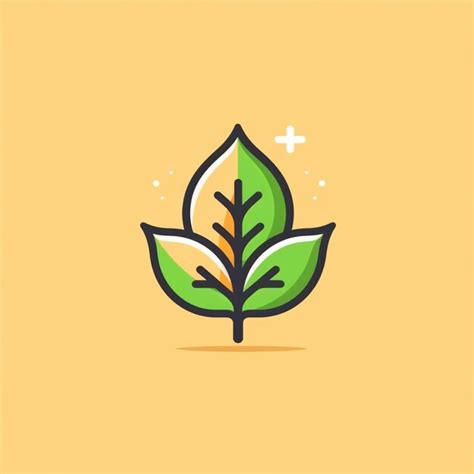 Premium Ai Image Flat Color Leaf Logo Vector