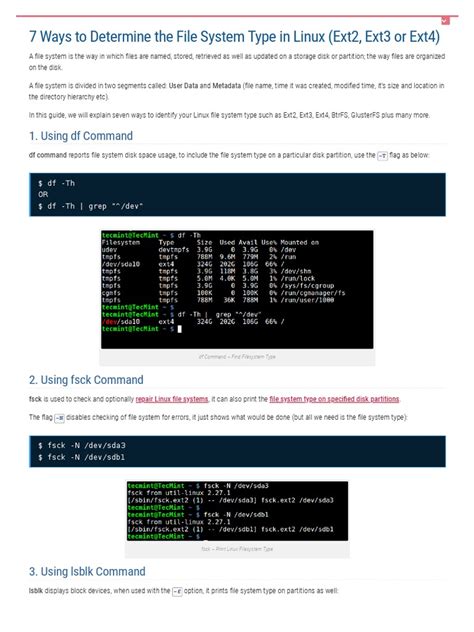 7 Ways To Determine The File System Type In Linux Ext2 Ext3 Or Ext4