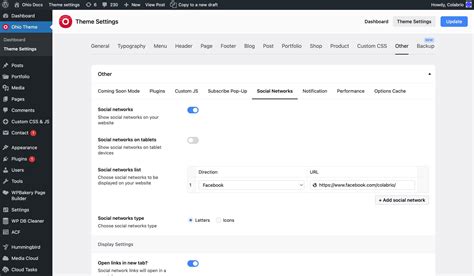 Theme Settings Ohio Docs
