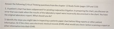 Answer The Following Critical Thinking Questions From The Chapter 13