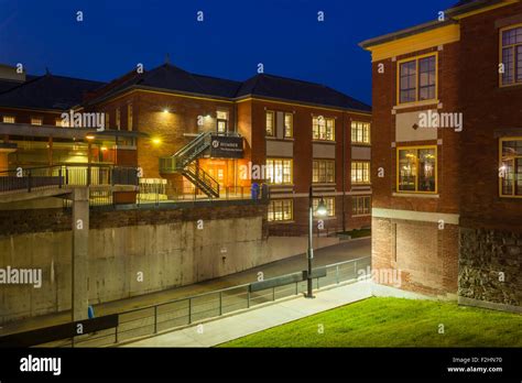 A View Of H Building At The Humber College Lakeshore Campus At Dusk In