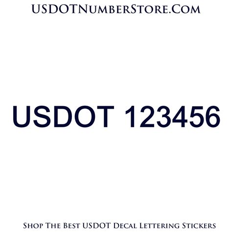 Usdot Dot Number Sticker Decal Lettering Set Of 2 Usdotnumberstore