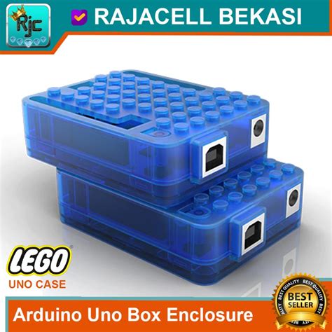 jual lego box arduino uno r3 abs case enclosure warna biru import