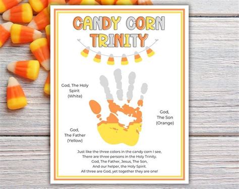 Candy Corn Trinity Printable Coloring Page Candy Corn Trinity Poem Craft Halloween Fall Sunday