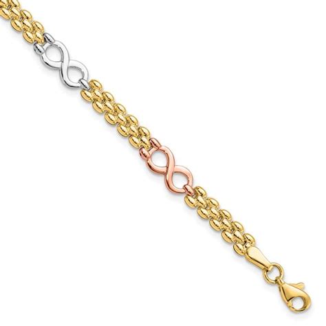 Leslies Leslies 10k Tri Color Reversible Infinity Bracelet
