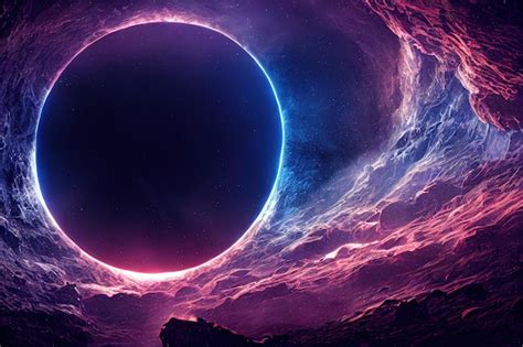 Premium Photo In The Center Of The Picture Is A Large Round Portal 3d