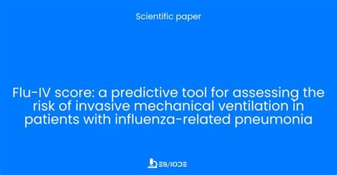 Scientific Research Flu Iv Score A Predictive Tool For Assessing The