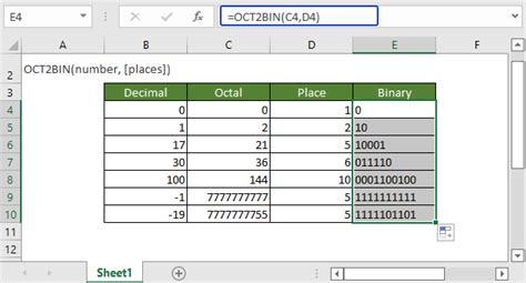 How To Use The Excel Oct2bin Function