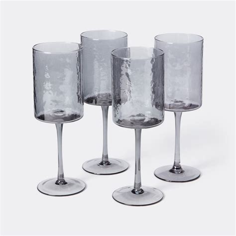 Torquay Wine Glasses 4pk Charcoal Big W