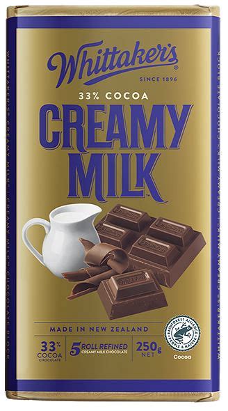 Whittakers Creamy Milk Chocolate Chocolate Block Chocolate From New