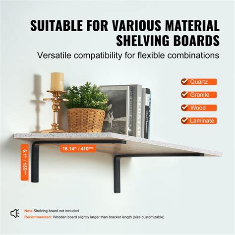Vevor Shelf Bracket 41 X 155 Cm 4 Pcs Heavy Duty Floating Shelf
