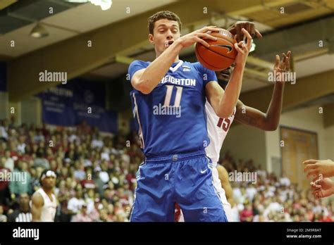 Creighton Center Ryan Kalkbrenner 11 Grabs A Rebound Ahead Of Arkansas Forward Makhi Mitchell
