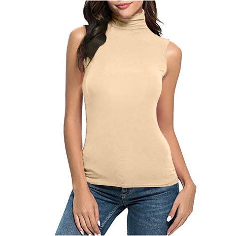 Cflvaek Mock Turtleneck Tank Tops For Women Plus Size Summer Sleeveless