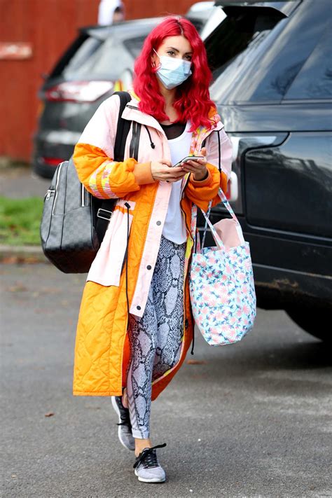 Dianne Buswell In A Grey Snakeskin Print Leggings Arrives At Strictly Come Dancing Rehearsals In