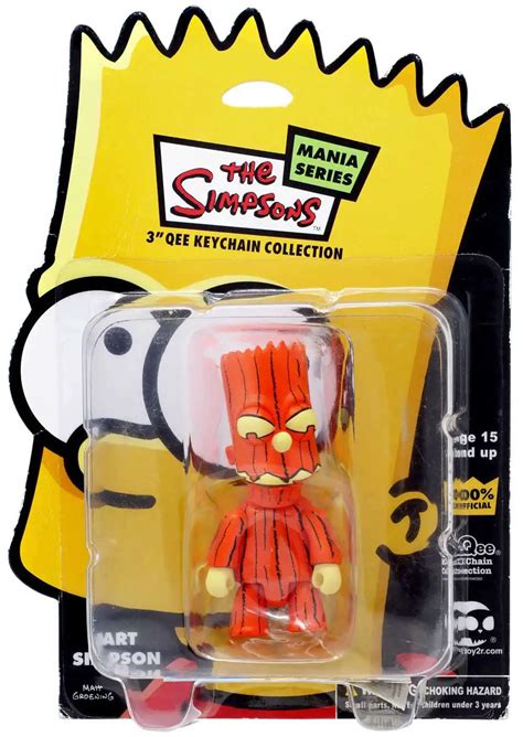 The Simpsons Qee Collection Bart Simpson 3 Figure Keychain Dark Orange Pumpkin Gentle Giant Toywiz