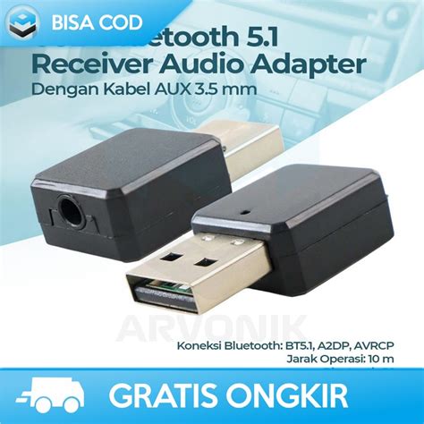 Jual Peralatan Usb Receiver Audio Adapter Wirless Bluetooth 5 1 Kabel 3 5 Mm Shopee Indonesia