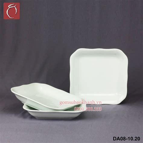 Đĩa Vuông Men Trắng