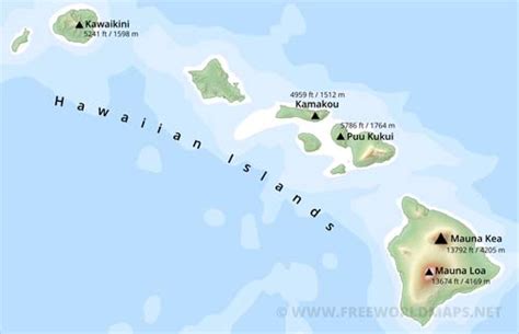 Physical Map Of Hawaii
