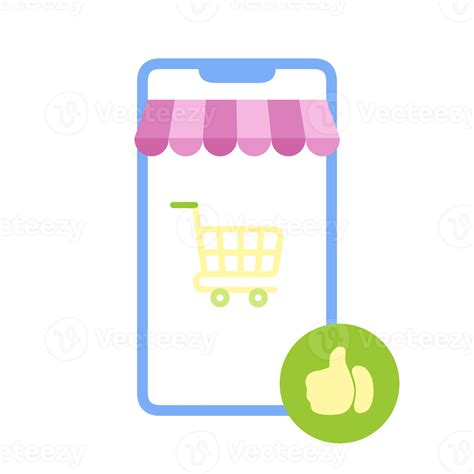 Cute Online Shopping Store Illustration Online Store On Phone 55277417 Png