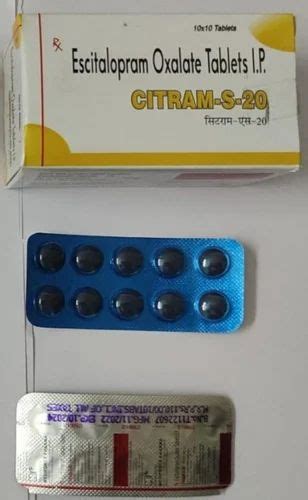 20mg Citram S Escitalopram Oxalate Tablets Ip At ₹ 300 Strip